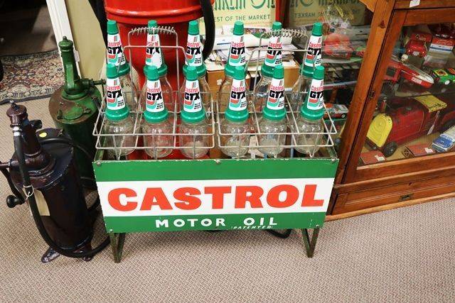 Castrol Z Enamel Front 12 Oil Bottle Rack. | XXXX Antique Complex