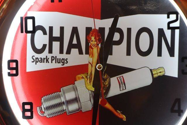 New Champion Spark Plugs Neon Light Clock | XXXX Antique Complex New Champion Spark Plugs Neon Light Clock | XXXX Antique Complex