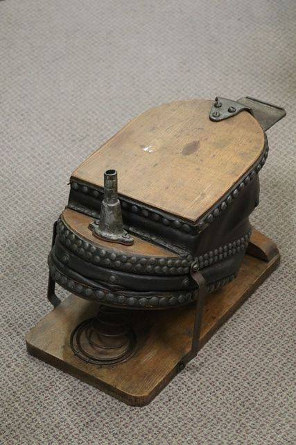Rare Antique Leather & Oak Foot Operated Bellows.# | XXXX Antique Complex