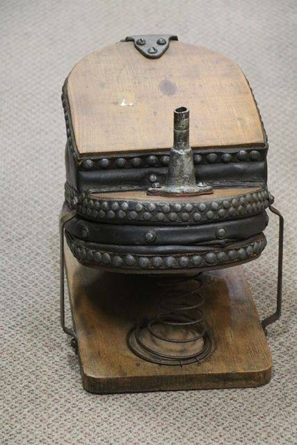 Rare Antique Leather & Oak Foot Operated Bellows.# | XXXX Antique Complex