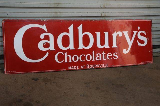 Cadburys Chocolates Bournville Enamel Advertising Sign # | XXXX Antique ...