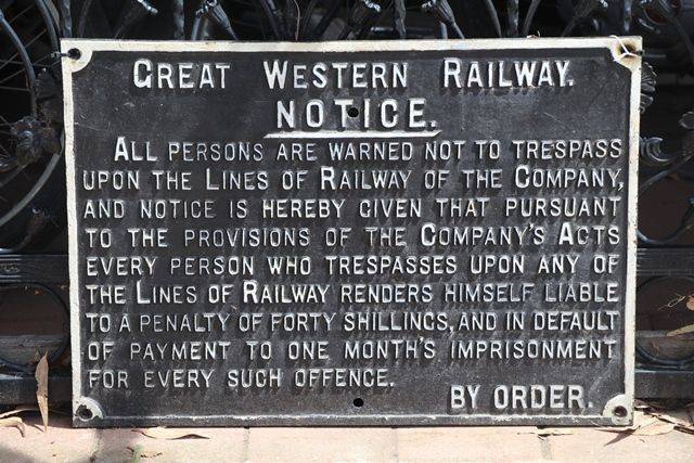 Cast Iron Great Western Railway Warning Sign | XXXX Antique Complex