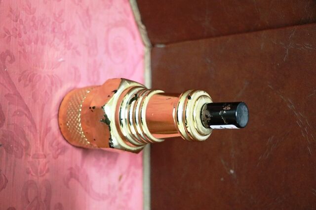 1971 Gilt Glass Spark Plug Perfume Bottle. | XXXX Antique Complex