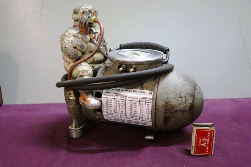 Vintage Michelin Bibendum Portable Bomb Compressor. | XXXX Antique Complex