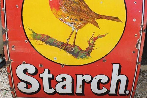 Large Antique Robin Starch Enamel Sign | XXXX Antique Complex