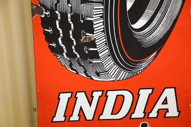 Stunning Vintage India Super Tyres Pictorial Enamel Sign. # | XXXX ...