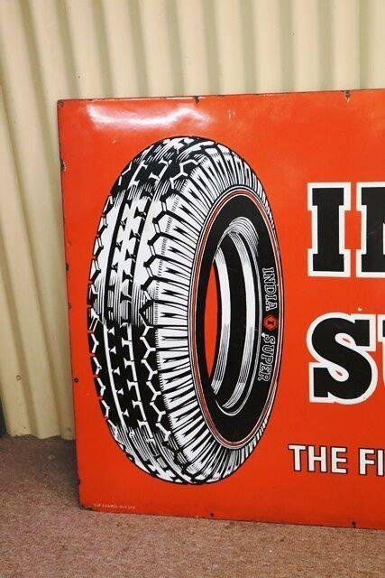 Superb Vintage India Super Tyres Pictorial Enamel Sign. # | XXXX ...