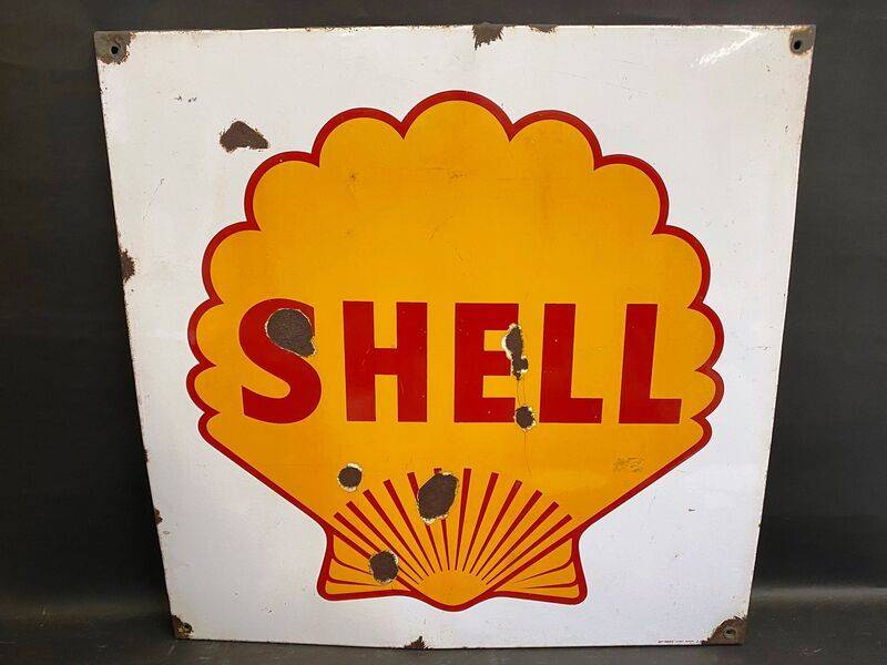 Early Shell Clam Enamel Sign by Art France. # | XXXX Antique Complex