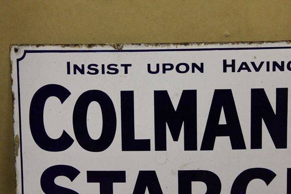 Colmans Starch Enamel Sign | XXXX Antique Complex