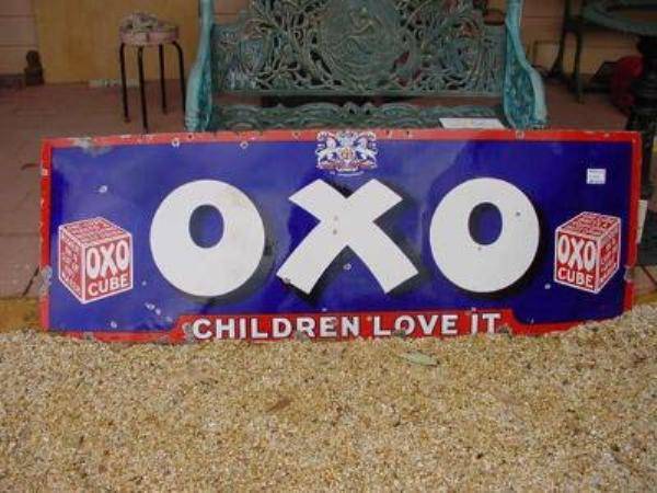 Large Old Classic Oxo Enamel Strip Sign | XXXX Antique Complex
