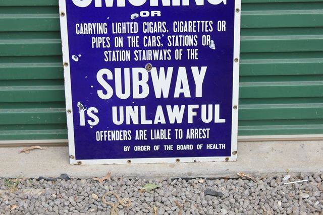 Subway Warning Enamel Advertising sign.# | XXXX Antique Complex