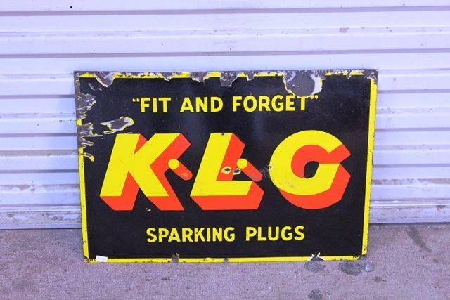 KLG Spark Plugs Enamel Sign | XXXX Antique Complex