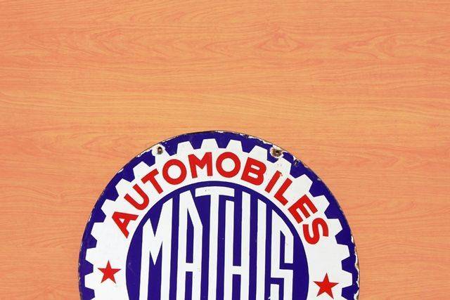 Mathis Automobile Stock Double Sided Enamel Sign.# | XXXX Antique Complex
