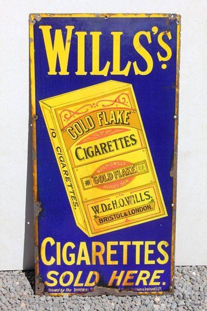 Wills Gold Flake Pictorial Enamel Advertising Sign.# | XXXX Antique Complex