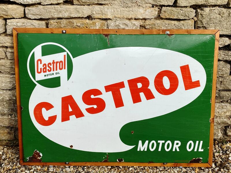 A Continental Castrol Oil Enamel Advertising Sign. # | XXXX Antique Complex