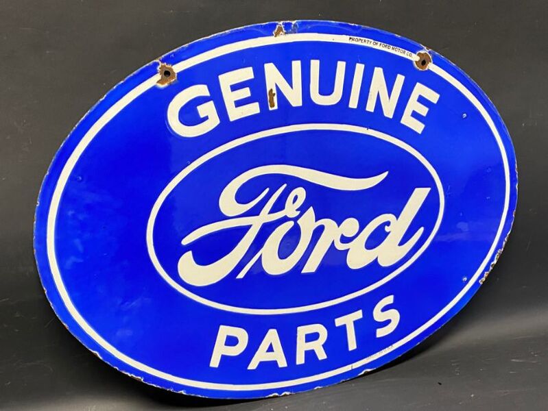 A FORD Genuine Parts Oval Double Sided Enamel Sign. # | XXXX Antique ...