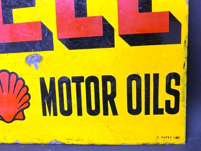 A Shell Motor Spirit & Motor Oil Double Sided Enamel Sign .# | XXXX ...