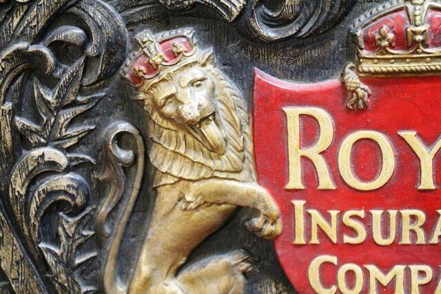 Antique Royal Insurance Company Embossed Plaster Plaque.# | XXXX ...