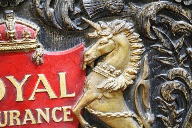 Antique Royal Insurance Company Embossed Plaster Plaque.# | XXXX ...