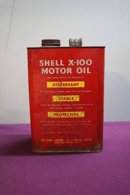 Australian Shell One Gallon X-100 Motor Oil Tin | XXXX Antique Complex