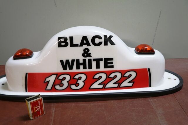 Black and White Taxi Illuminated Roof Top Light Box Sign. # | XXXX ...