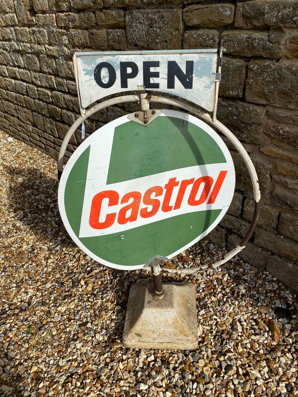 Castrol Garage Forecourt Spinning Sign On Stand. # | XXXX Antique Complex
