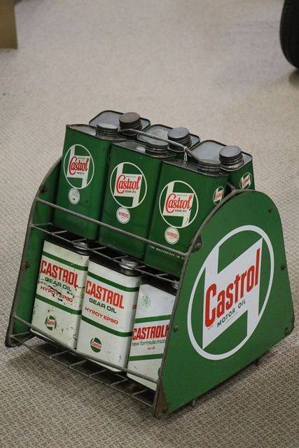 Castrol Motor Oil Forecourt Basket Rack With Enamel Signs To Each End ...