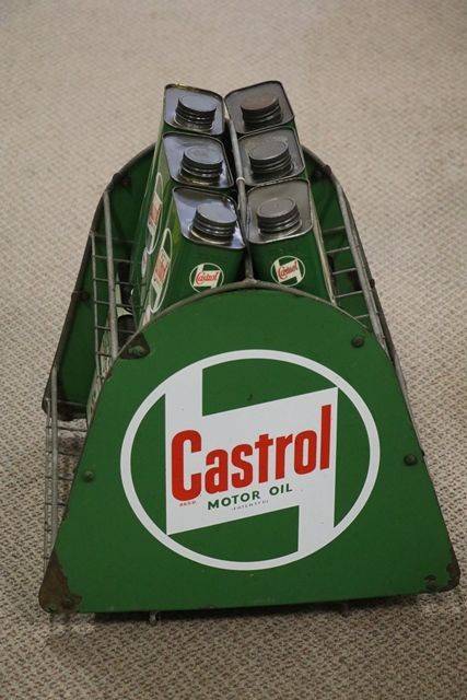 Castrol Motor Oil Forecourt Basket Rack With Enamel Signs To Each End ...