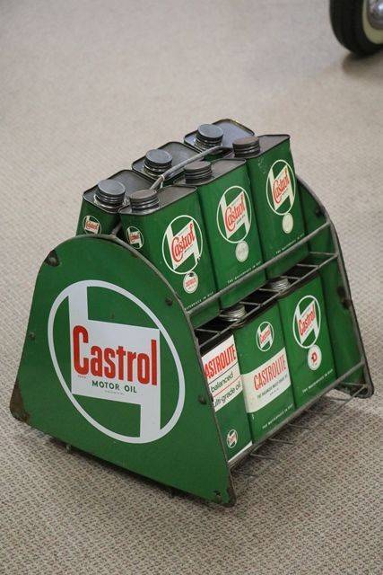 Castrol Motor Oil Forecourt Basket Rack With Enamel Signs To Each End ...