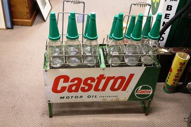 Double Sided Tin Castrol Signs 12 Bottle Rack. # | XXXX Antique Complex