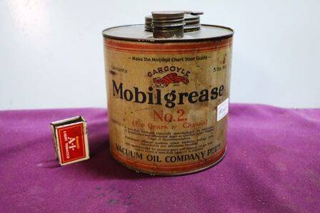 Early Gargoyle Mobilgrease No 2 Tin. | XXXX Antique Complex
