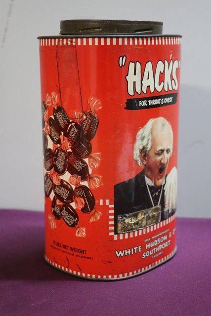 Early White Hudson Hacks Toffee Tin | XXXX Antique Complex