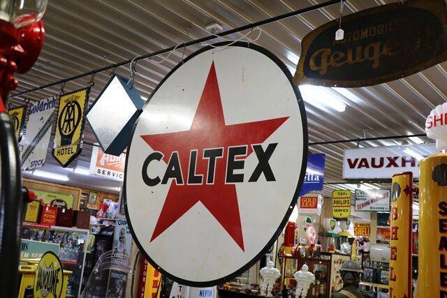 Huge Vintage Caltex Double Sided Enamel Advertising Sign. # | XXXX ...