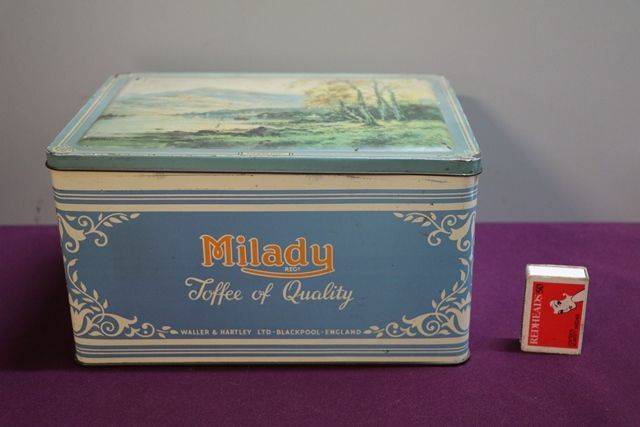 Vintage Milady Toffee Pictorial Tin | XXXX Antique Complex