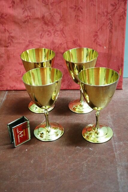 Set of 4 RODD Gold Plated Goblets. | XXXX Antique Complex