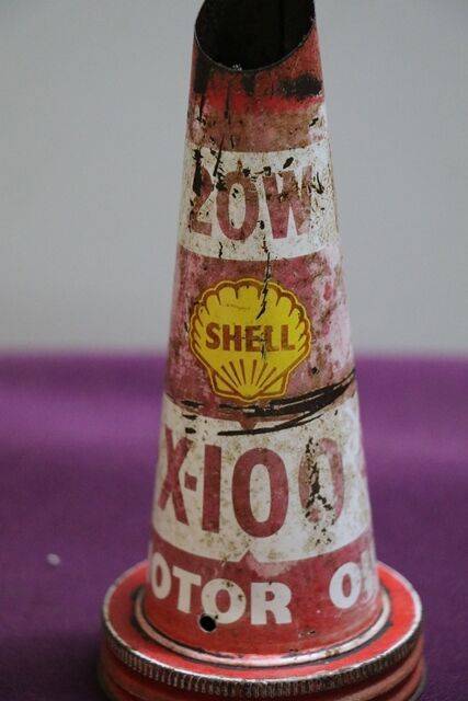 Shell X-100 Motor Oil Tin Pourer | XXXX Antique Complex