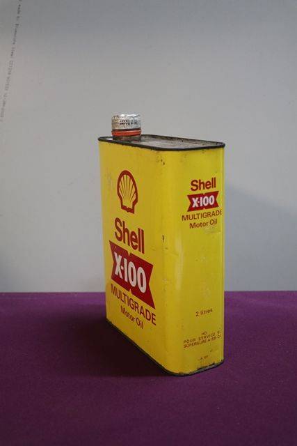 Shell X-100 Multigrade 2 Litres Motor Oil Tin | XXXX Antique Complex