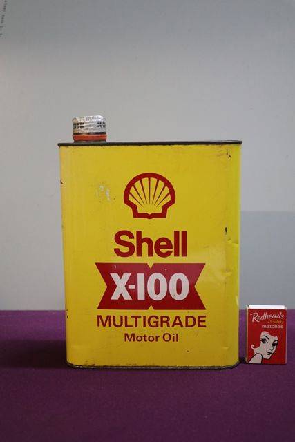 Shell X-100 Multigrade 2 Litres Motor Oil Tin | XXXX Antique Complex