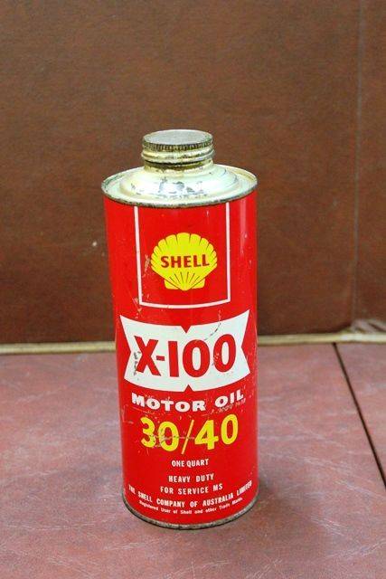 Shell X-100 Quart Oil Tin | XXXX Antique Complex
