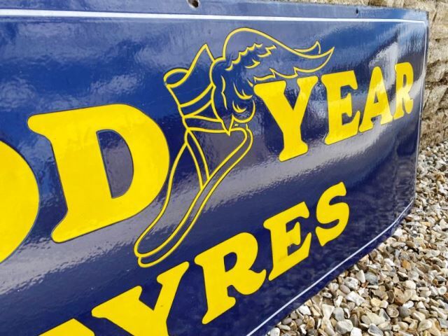 Stunning Vintage Goodyear Tyres Enamel Advertising Sign. # | XXXX ...