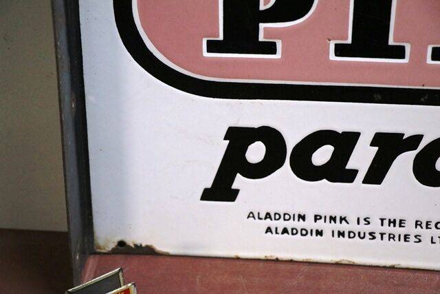 Vintage Aladdin Pink Paraffin Double Sided Enamel Sign. # | XXXX ...