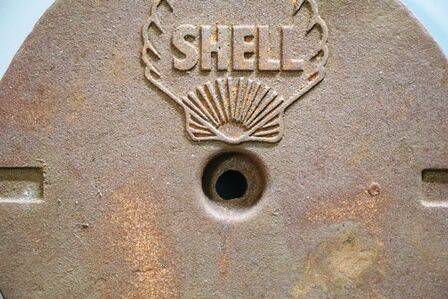 Vintage Cast Iron Sandblasted SHELL Tank Cover. # | XXXX Antique Complex