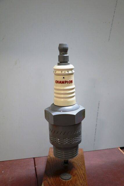 Vintage Champion Spark Plug Radio on Stand. # | XXXX Antique Complex