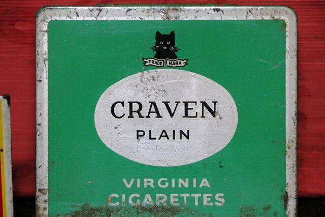 Vintage Cigarette Tin. Green Craven Plain 20 Cig Tin | XXXX Antique Complex