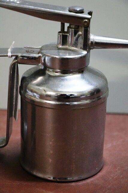 Vintage Enots Chrome Plated Lever Pump Oiler. | XXXX Antique Complex