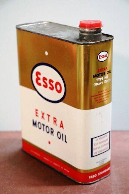 Vintage Esso Extra Motor Oil 1 litre Pictorial Tin. | XXXX Antique Complex