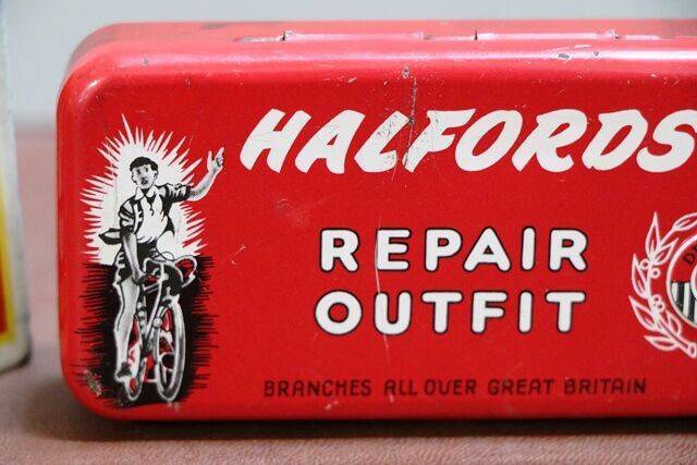 Vintage Halfords Pictorial Repair Outfit Tin. | XXXX Antique Complex
