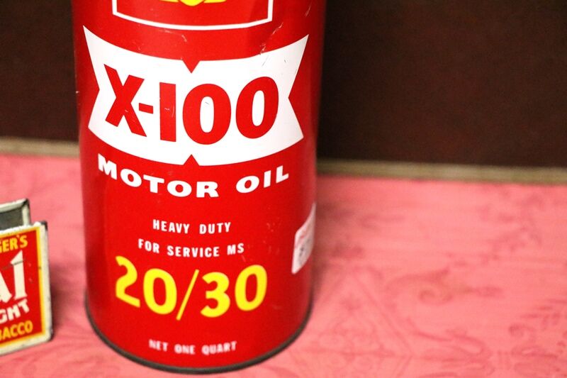 Vintage Red Shell X-100 Motor Oil 20/30 One Quart Tin. | XXXX Antique ...
