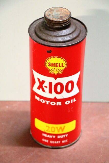 Vintage Shell X-100.. 20W Motor Oil One Quart Can. | XXXX Antique Complex