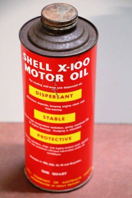 Vintage Shell X-100.. 20W Motor Oil One Quart Can. | XXXX Antique Complex